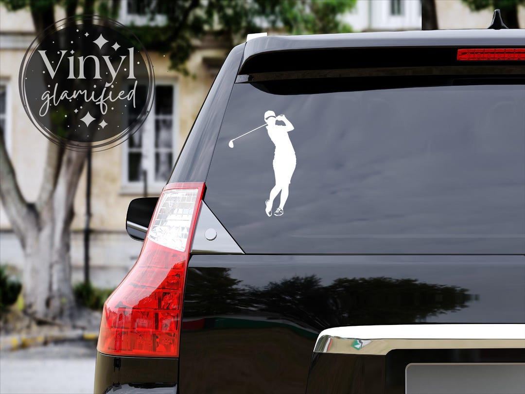 Woman Golfer Vinyl Decal - Golf Swing Car or Laptop Sticker - Etsy