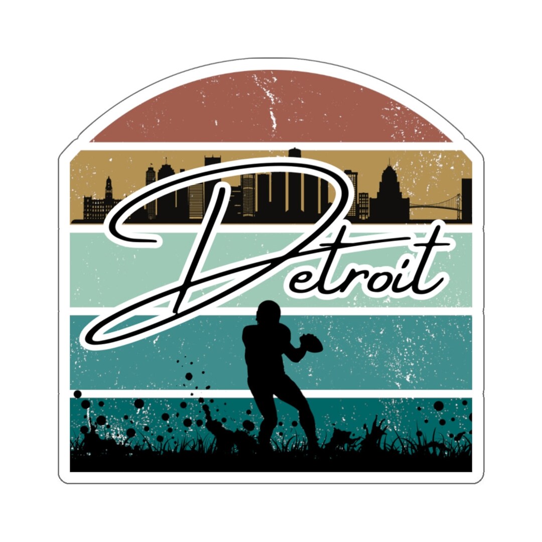 Detroit Sticker, Motown Skyline, Football Sticker, Vinyl Sticker ...