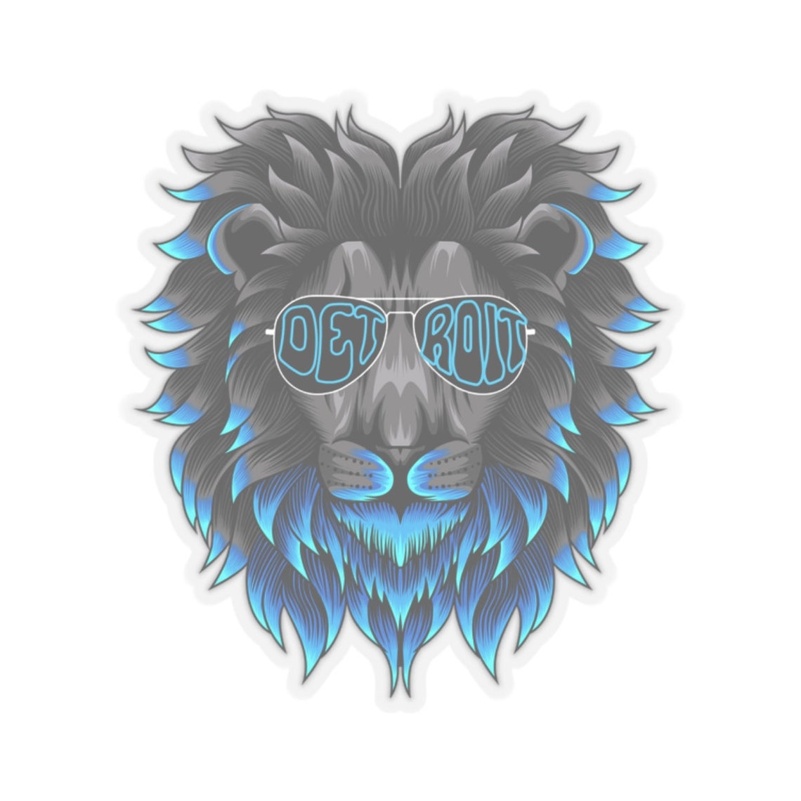 Detroit Football Fan Sticker, Gift Fot Detroit Football Fan, Kiss-cut ...