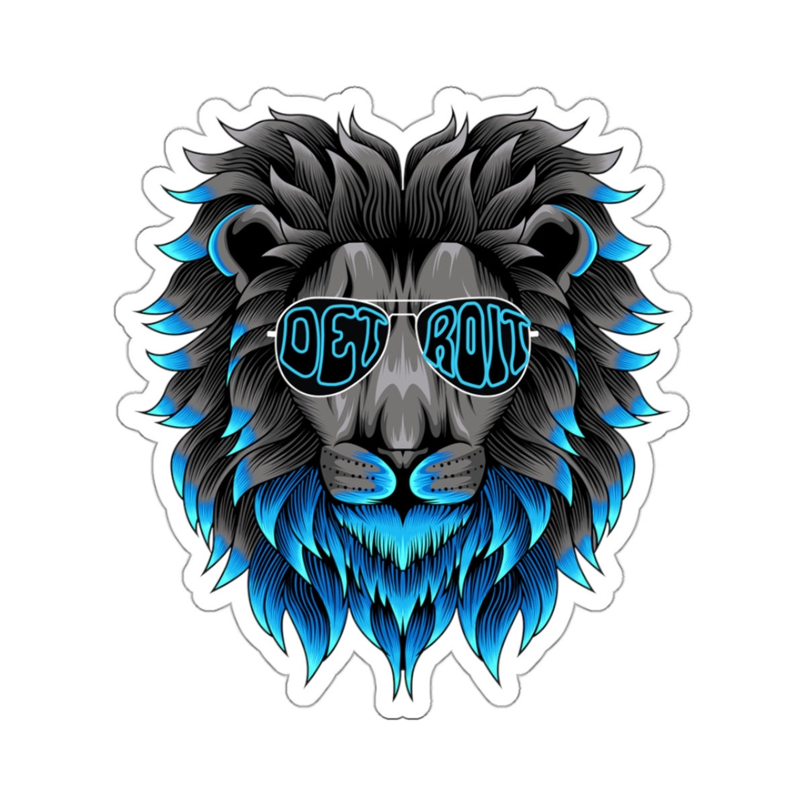 Detroit Football Fan Sticker, Gift Fot Detroit Football Fan, Kiss-cut ...