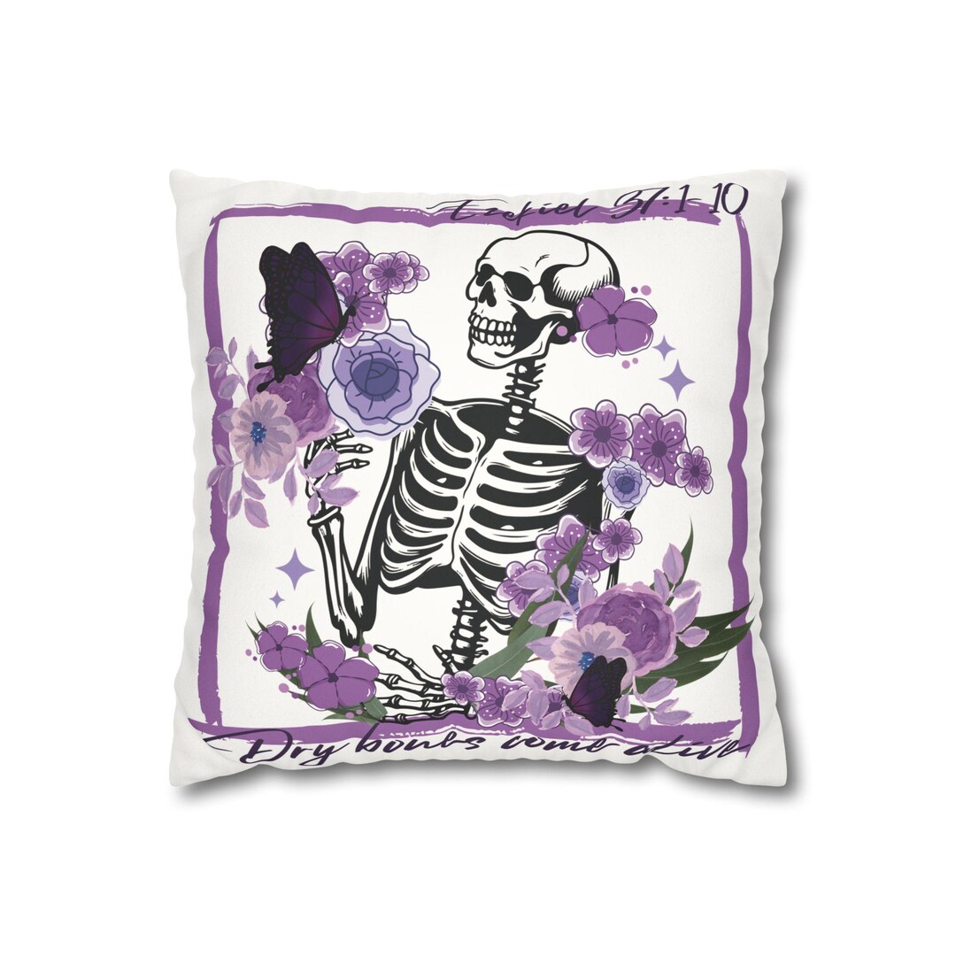 DRY BONES Halloween Soft Pillow Covers Hidden Zipper Stylish Fall Faux ...