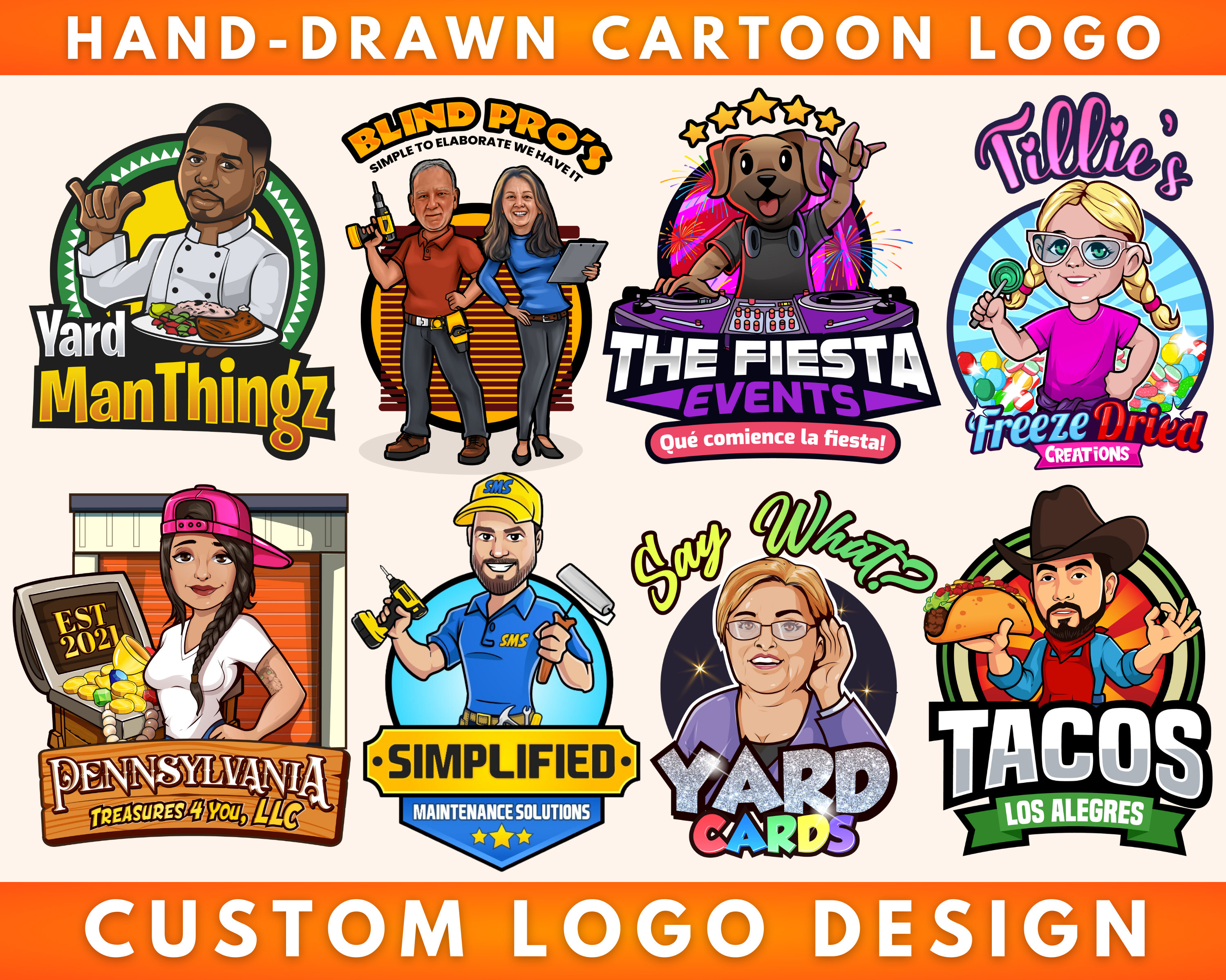 Cartoon Logo, Custom Logo Design, Mascot Character Business Logo Maker ...