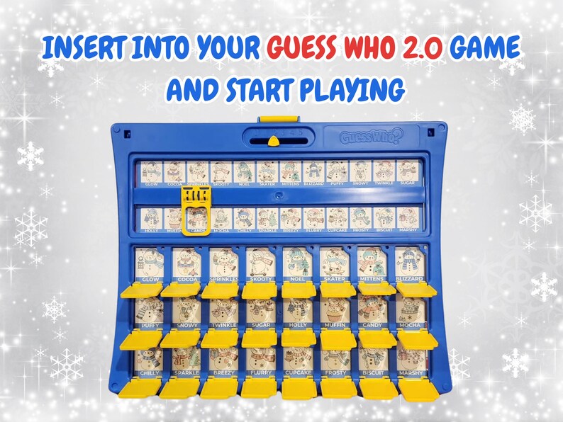 Snowman Winter Guess Who 2.0 Game Boards Inserts – Printable Christmas ...