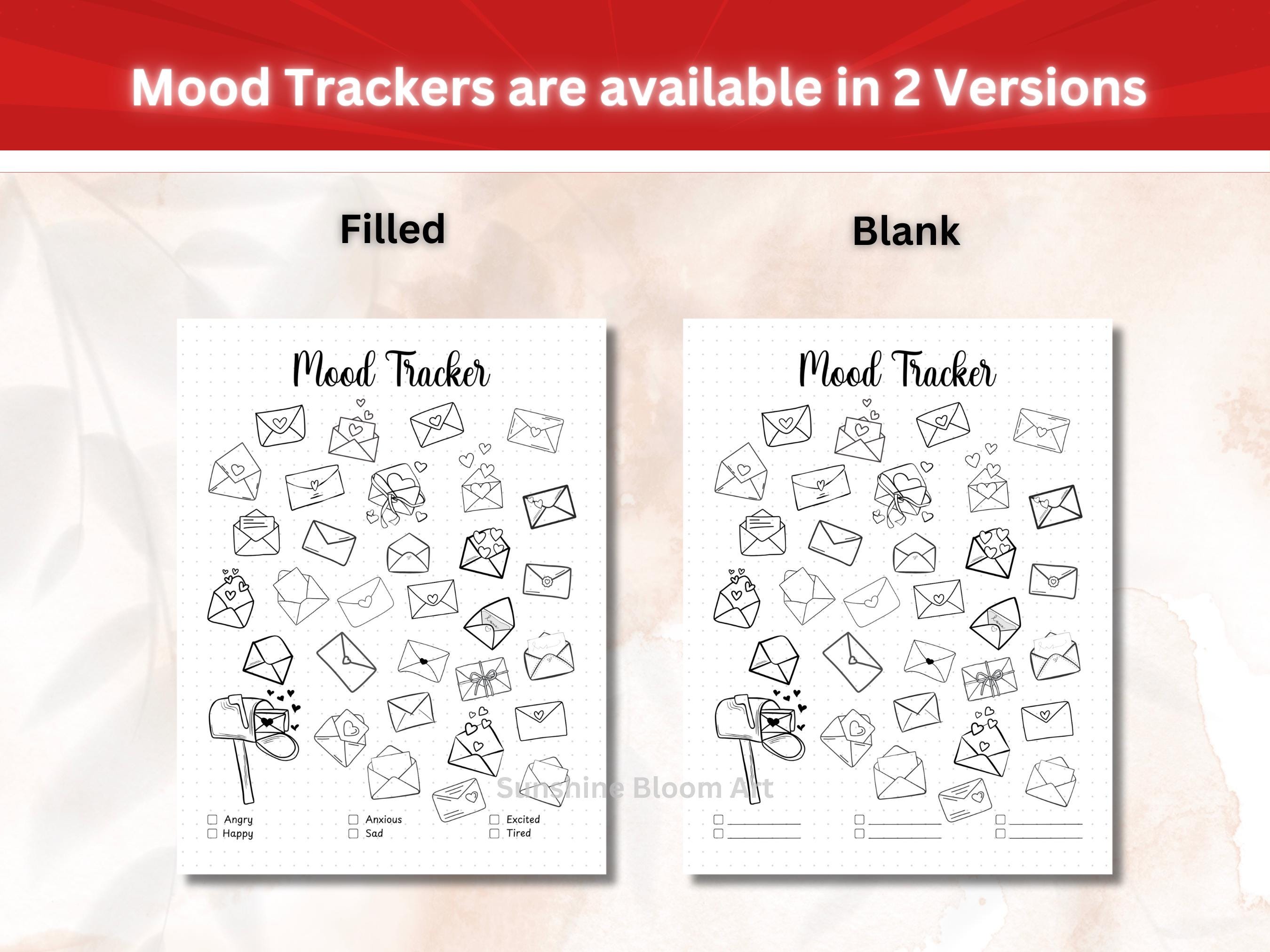 Valentine’s Day Mood Tracker - Printable Mood Tracker - Daily Mood ...