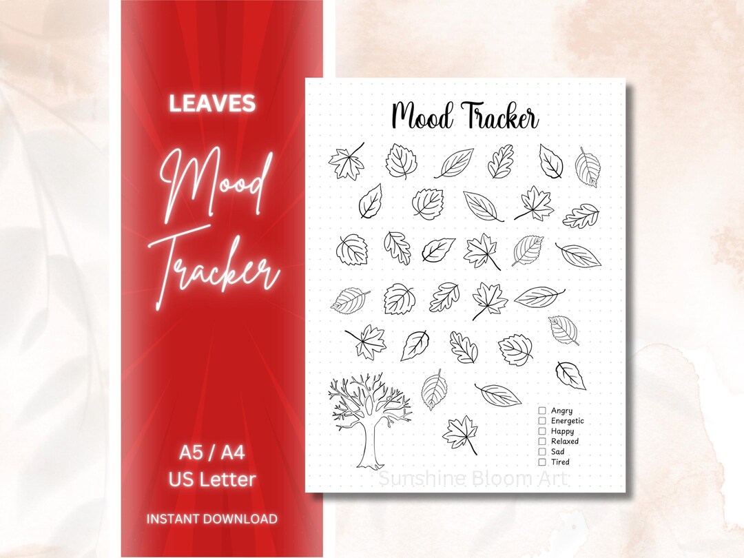 Autumn Mood Tracker - Printable Mood Tracker - Daily Mood Tracker ...