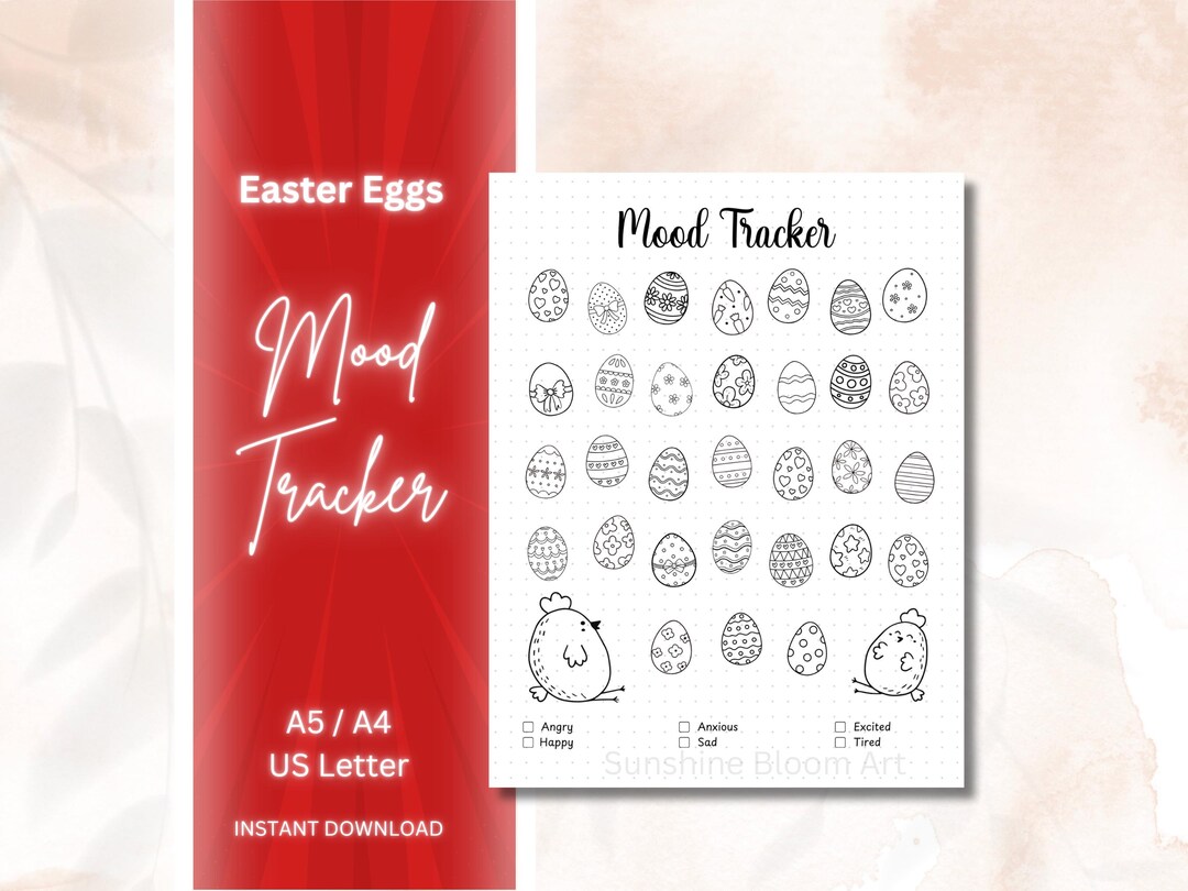 Easter Mood Tracker - Printable Mood Tracker - Daily Mood Tracker ...
