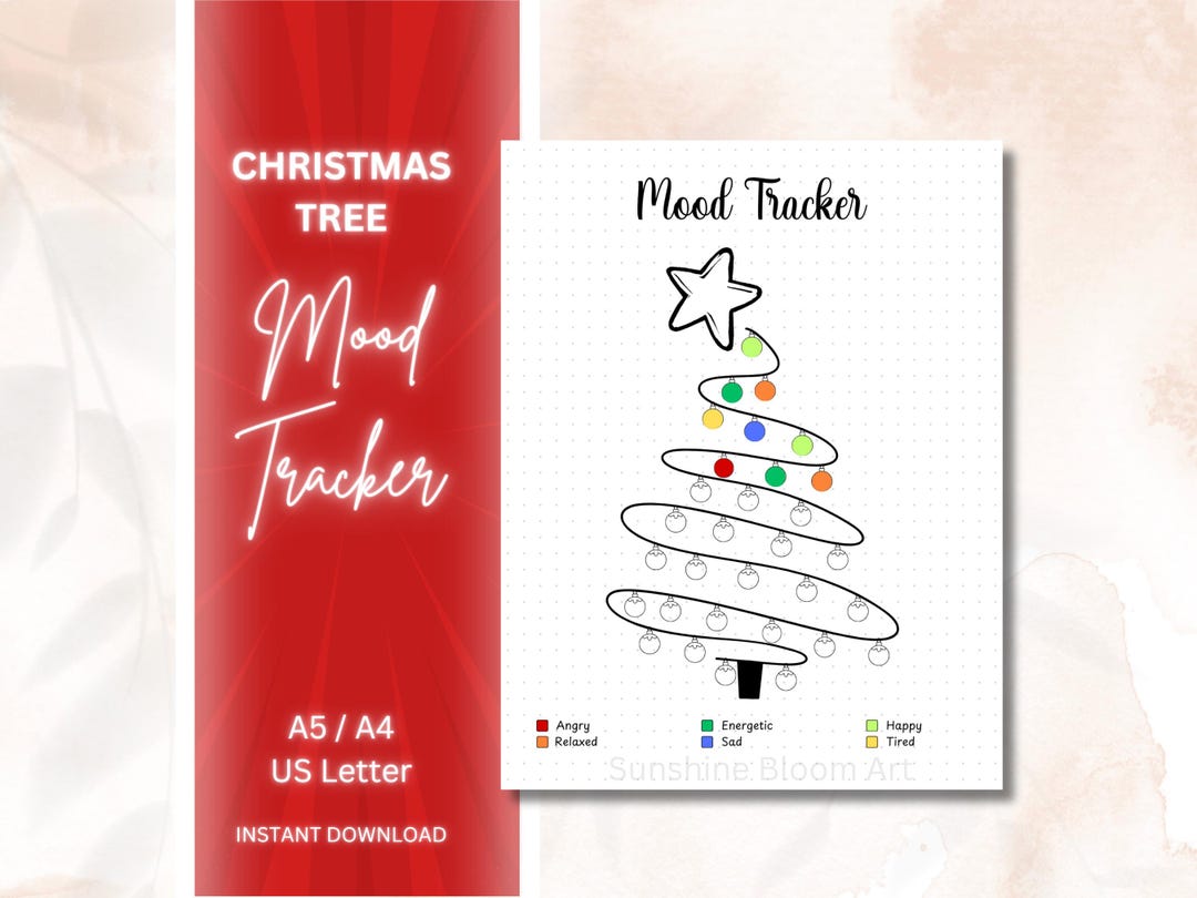 Christmas Mood Tracker - Printable Mood Tracker - Daily Mood Tracker ...