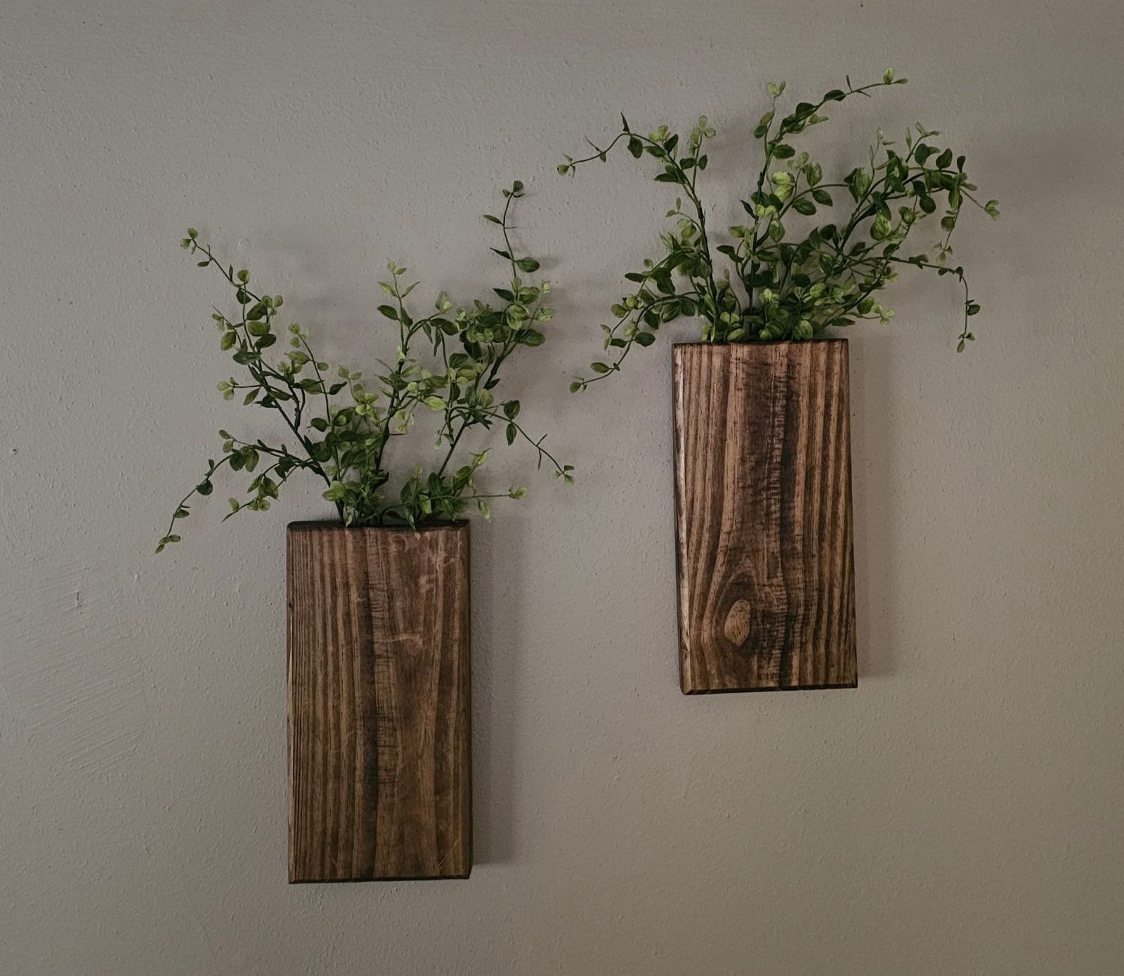 Wood Wall Pockets | Wood Hanging Vase for Greenery or Dried Flowers ...