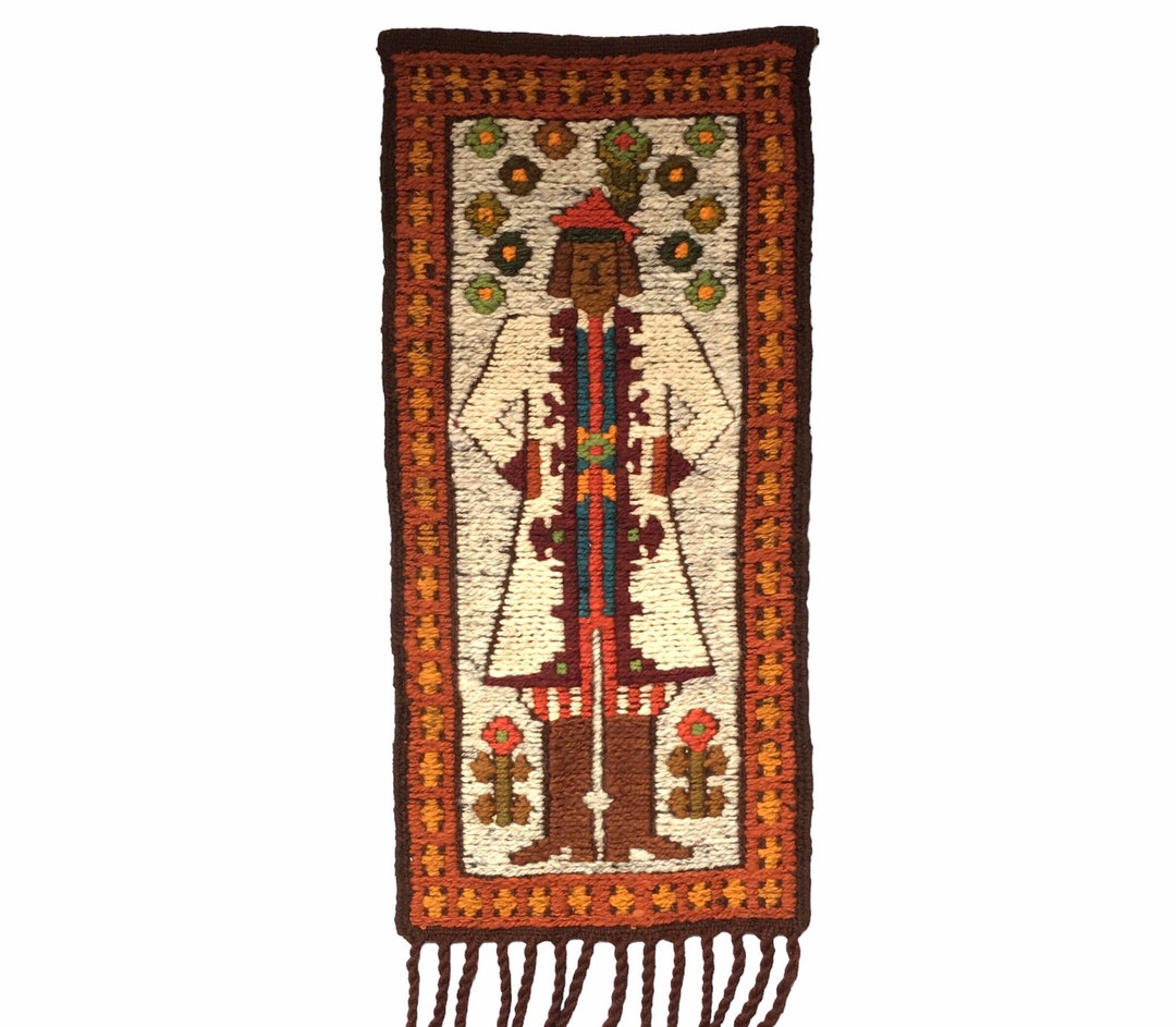 Vintage Polish Kilim , Wall Rug, Folk Art Wall Tapestry, Handmade ...