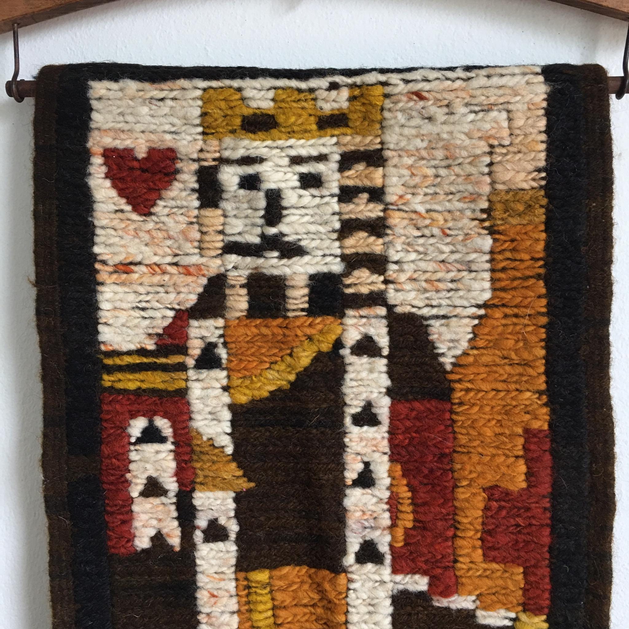 Vintage Polish Kilim , Wall Rug, Folk Art Wall Tapestry, Handmade ...