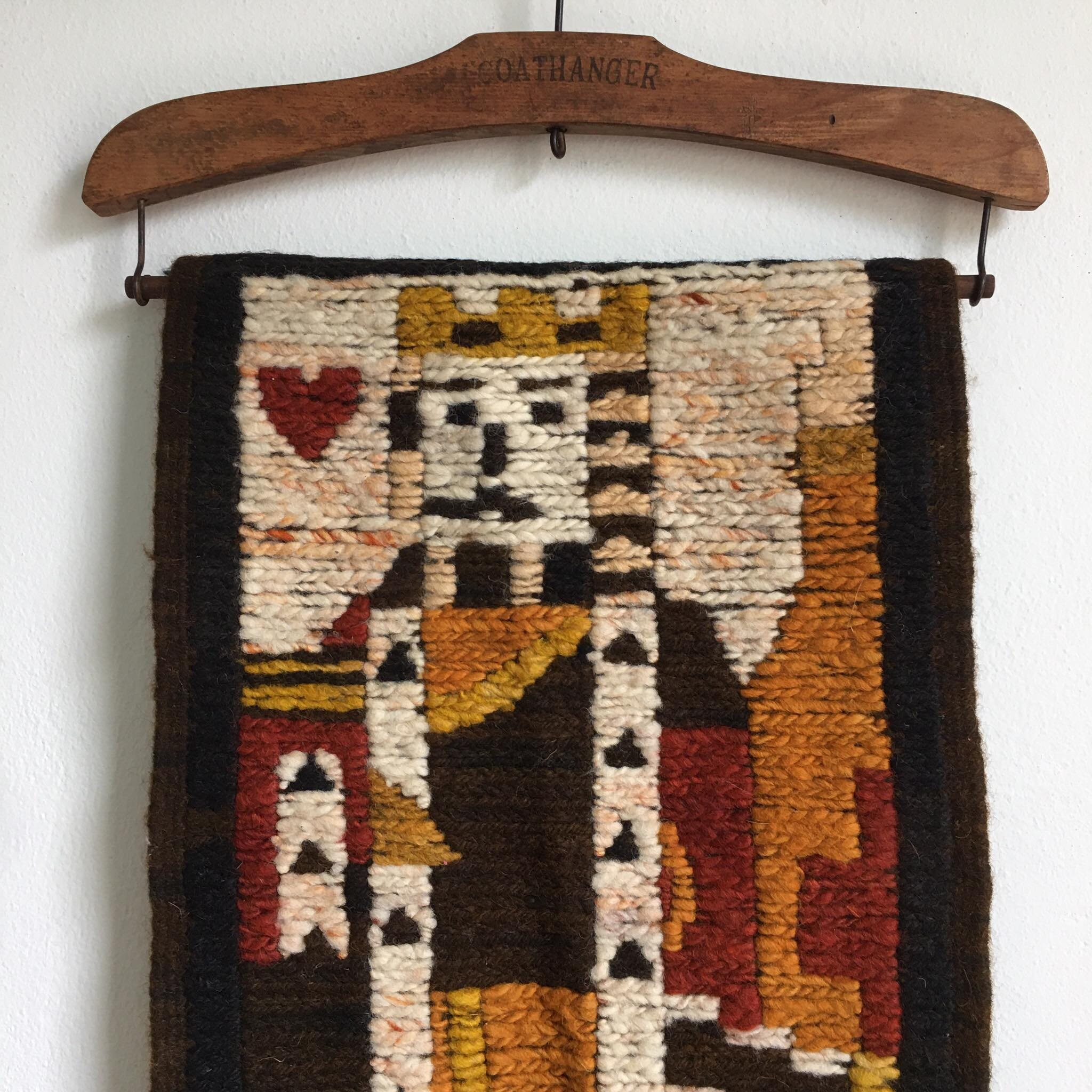 Vintage Polish Kilim , Wall Rug, Folk Art Wall Tapestry, Handmade ...