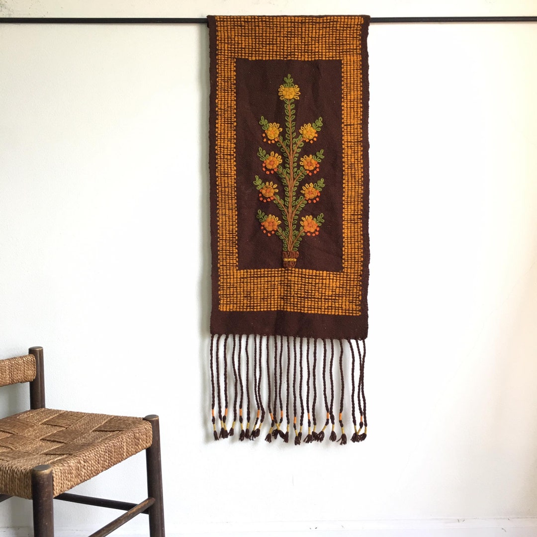 Vintage Polish Kilim , Wall Rug, Folk Art Wall Tapestry, Handmade ...