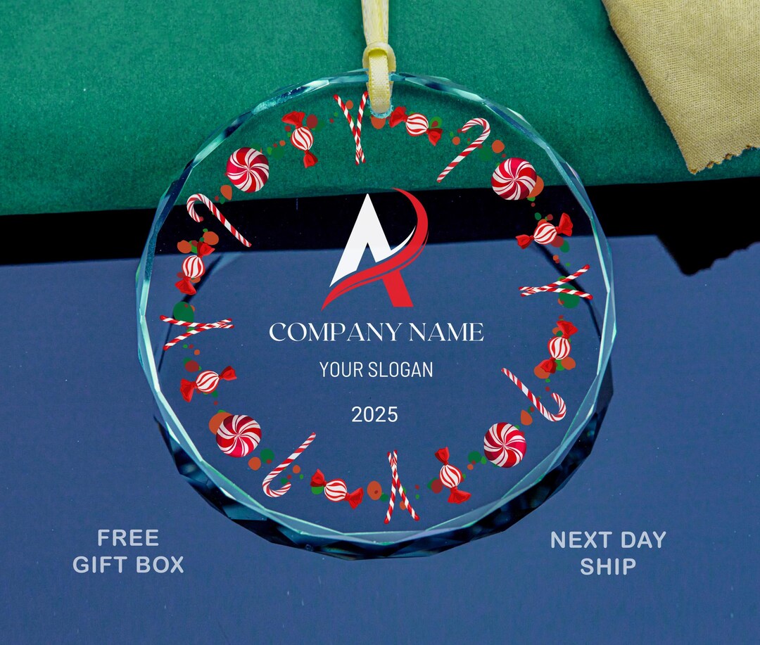 Executive Gift Glass Logo Christmas Ornament - Etsy
