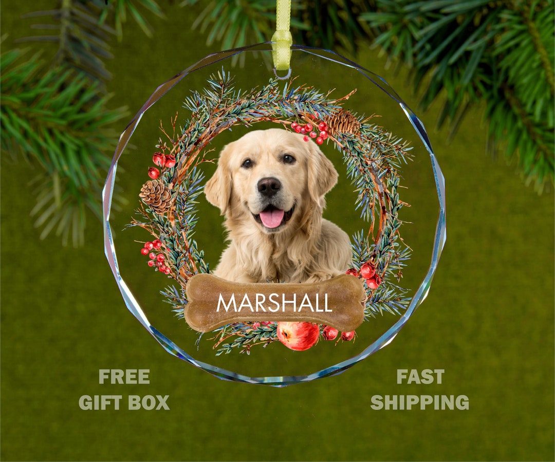 Personalized Pet Glass Ornament, Custom Dog Christmas Ornament, Pet ...
