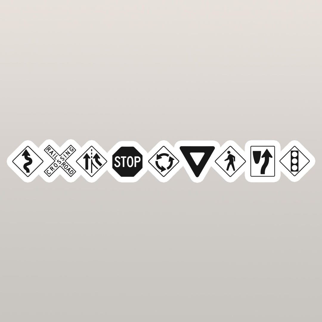 Road Signs Sticker Street Transportation American Traffic Sign Sticker ...