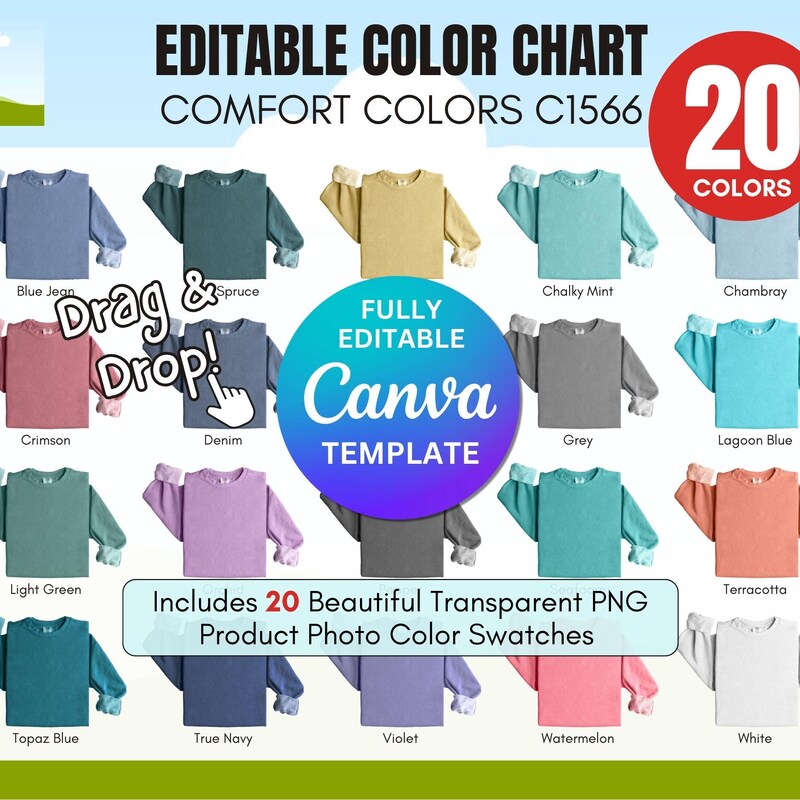 Color Chart - Etsy