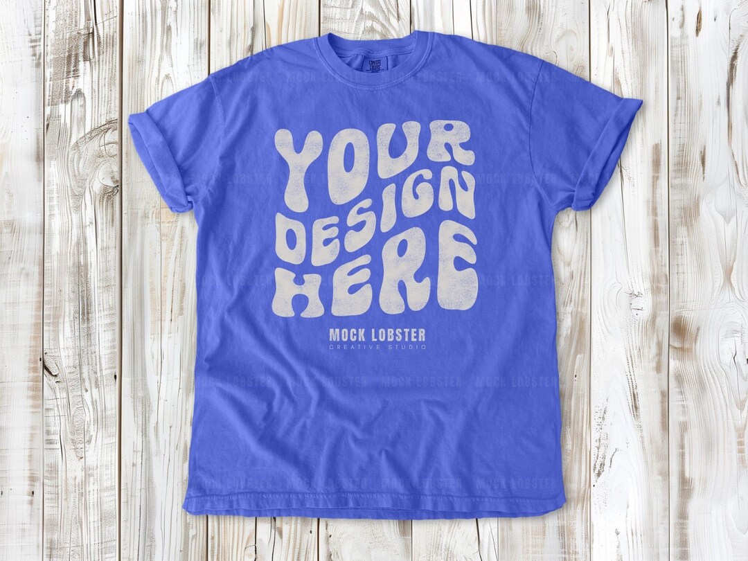 Comfort Colors 1717 Periwinkle Mockup | Flat Lay C1717 T-shirt Mock-up ...