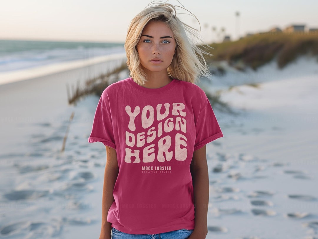 Crunchberry Comfort Colors 1717 Summer Beach Mockup | Travel Vacation ...
