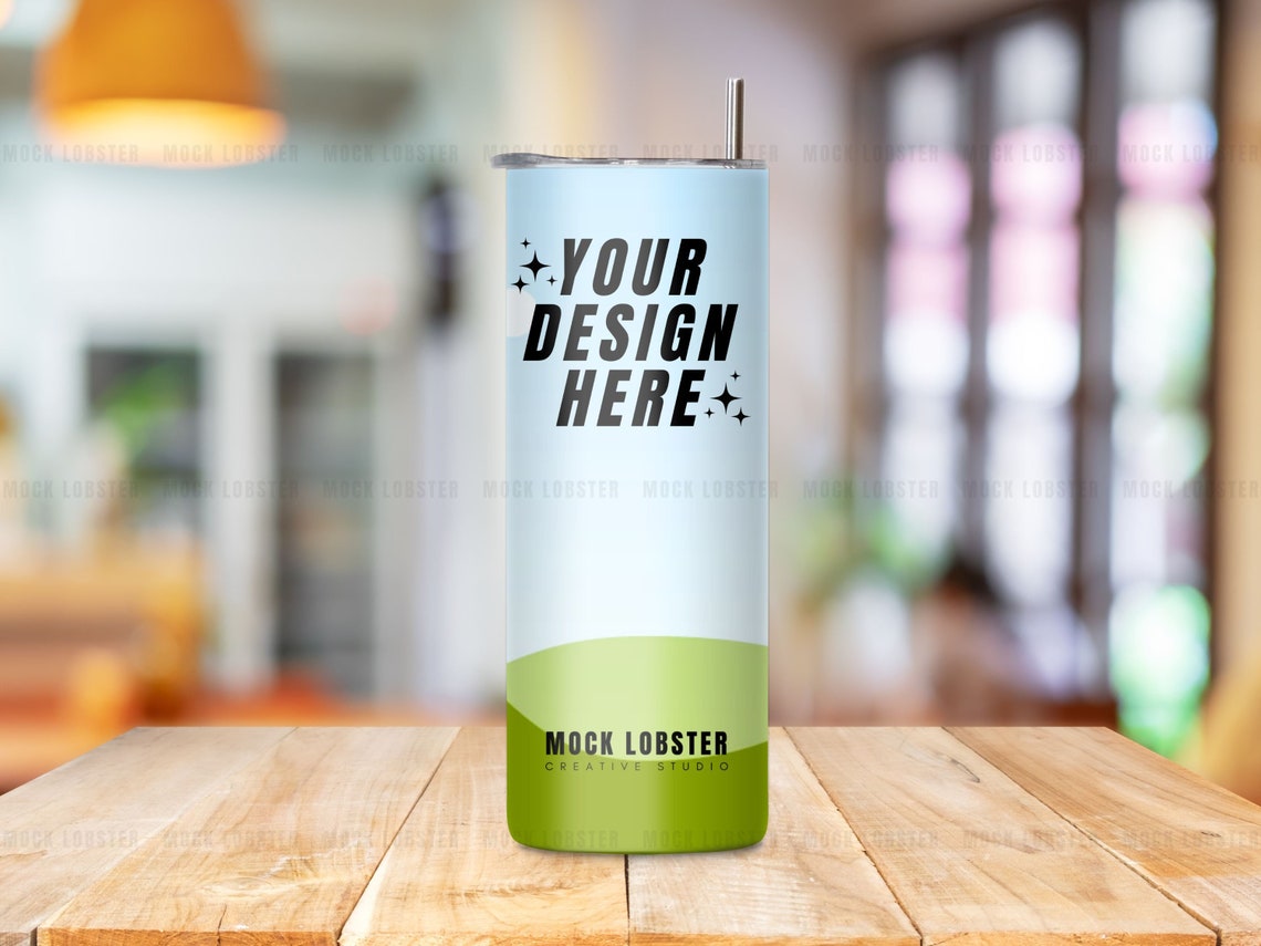 Rotating Tumbler and Straw Canva Mockup Template Bundle | 20oz Skinny ...