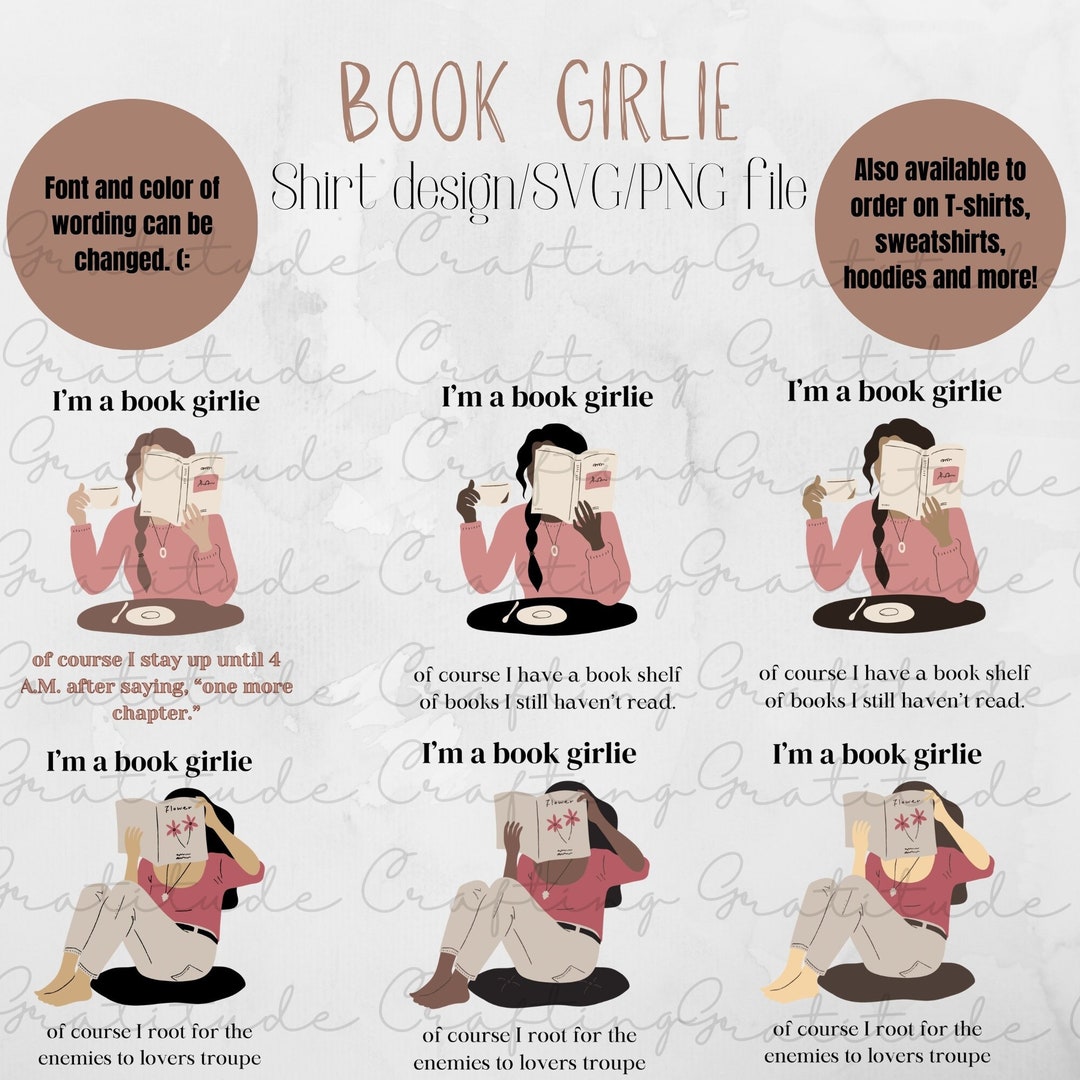 I’m a Book Girlie PNG, SVG, Sublimation File - Etsy