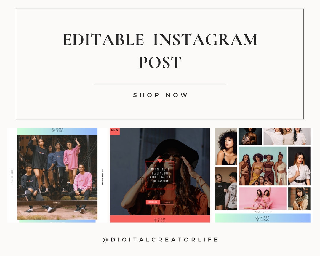 25 Pages Elegant Instagram Templates, Social Media Designs, Boutique ...