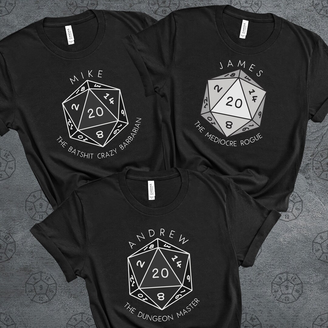 Personalized Dnd Group Player Shirts Fantasy Tabletop Roleplaying Game ...