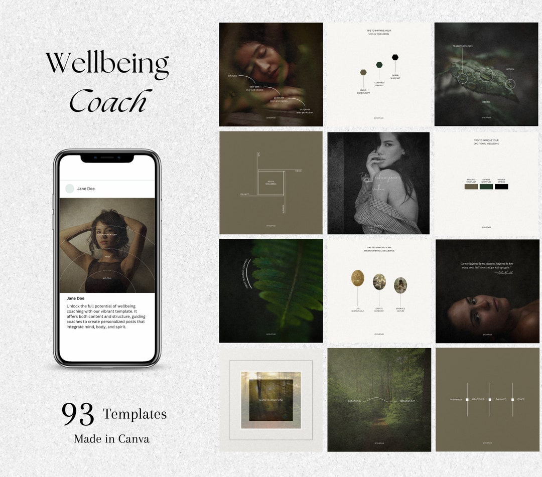 Wellbeing Coach, Wellness Coach, Minimalism, Canva Social Media ...