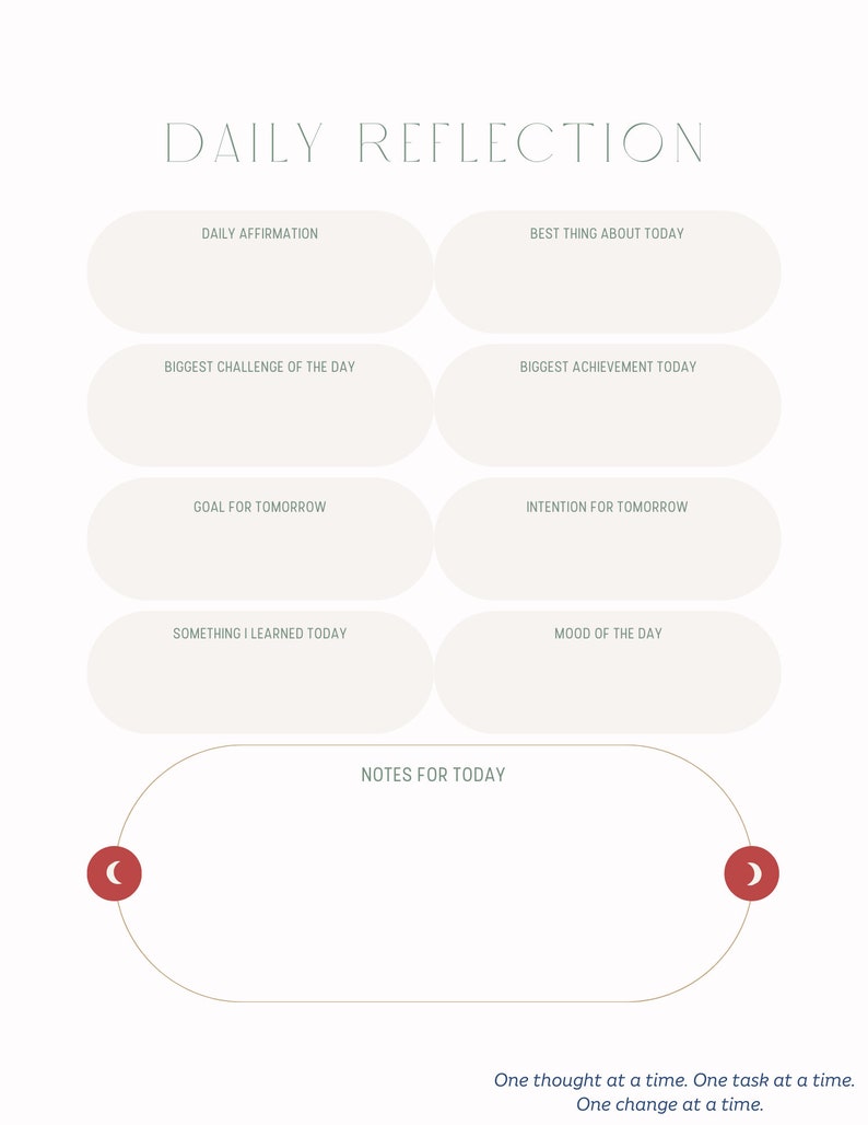 Daily Gratitude and Reflection Sheets - Etsy