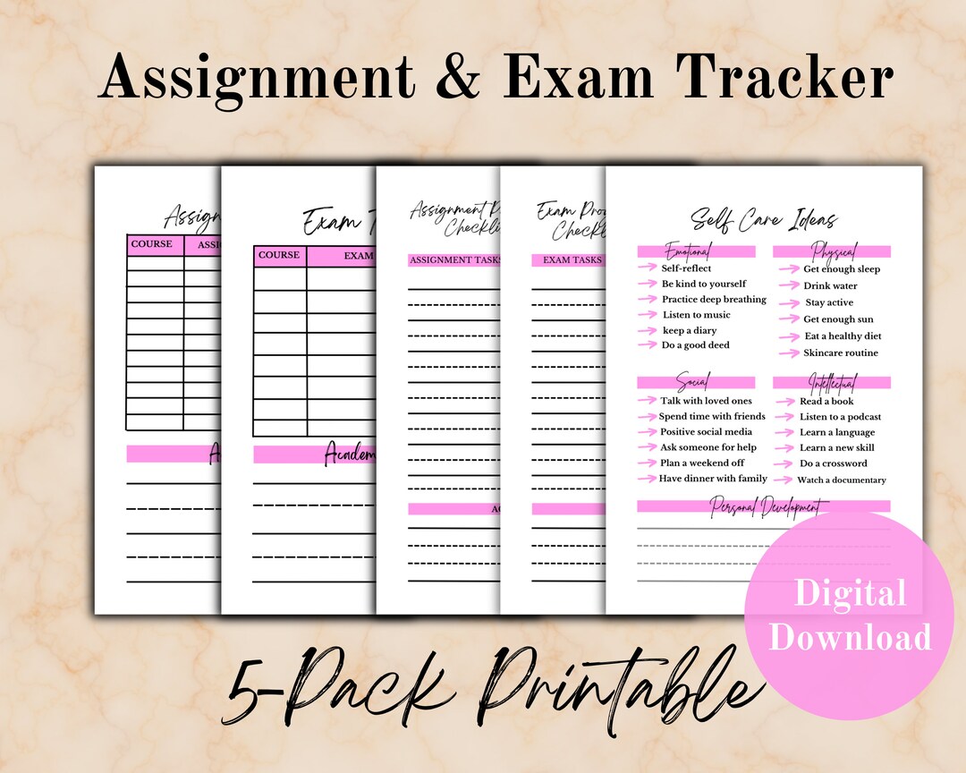 Assignment Checklist, Exam, Checklist, Self-care Ideas, Student ...