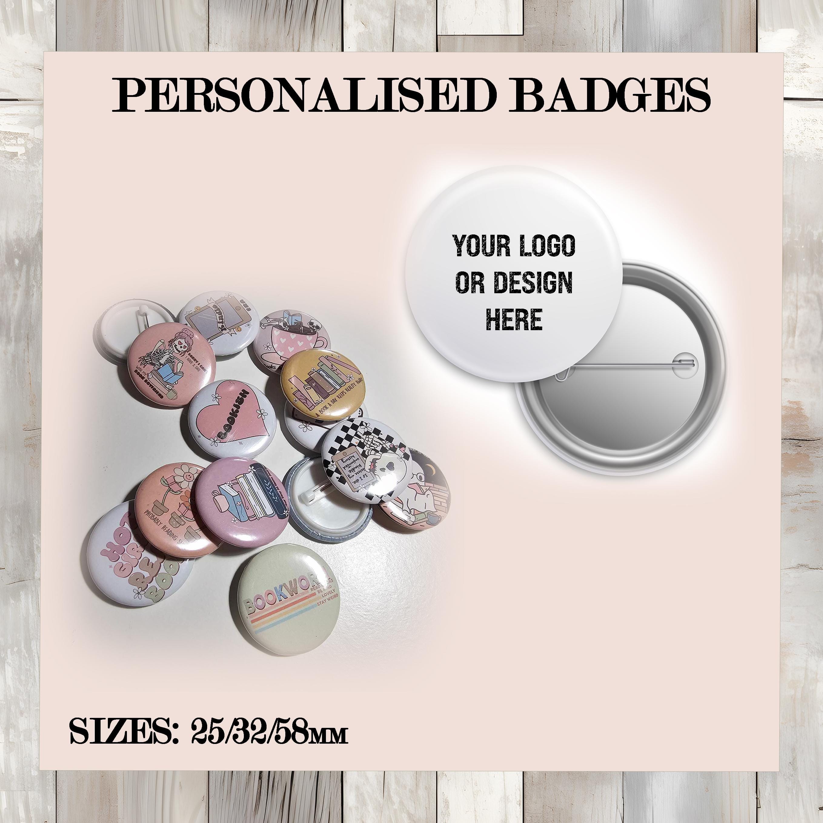 Personalised Pin Badges — Custom Images & Text - Etsy