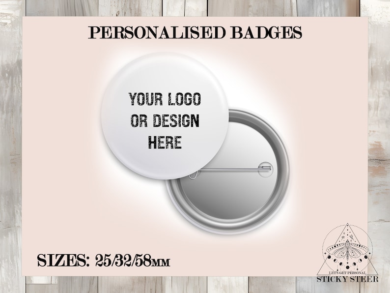 Personalised Pin Badges — Custom Images & Text - Etsy