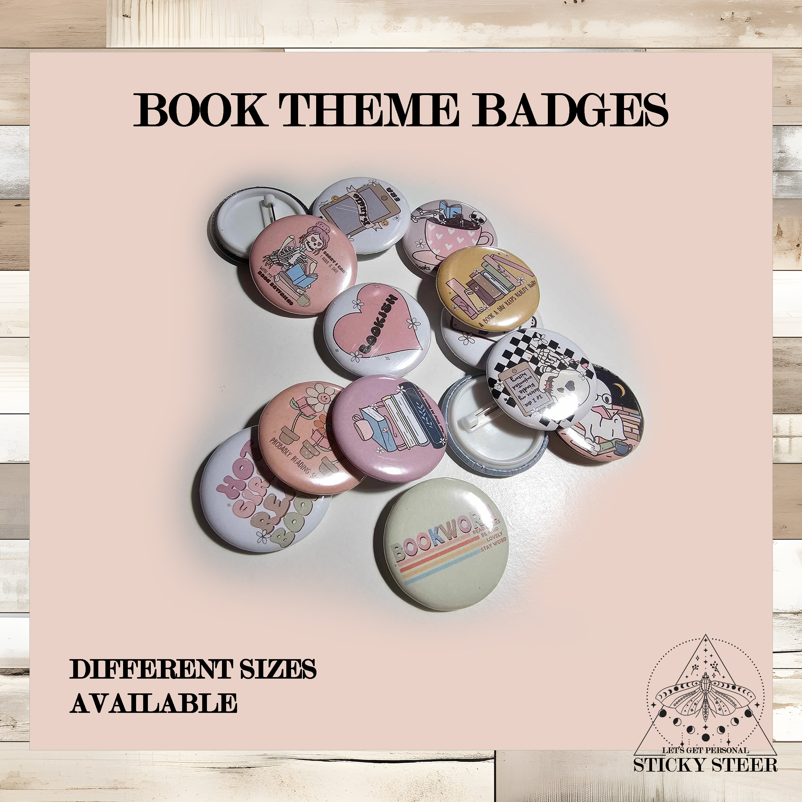 15 X Book Themed Badges 3 Sizes Reader Badges Bookish Theme Love to ...