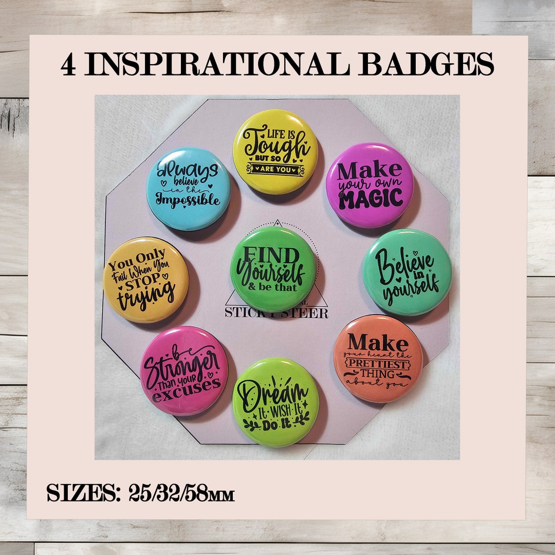 4 X Inspirational Quote Badges 3 Sizes - Etsy
