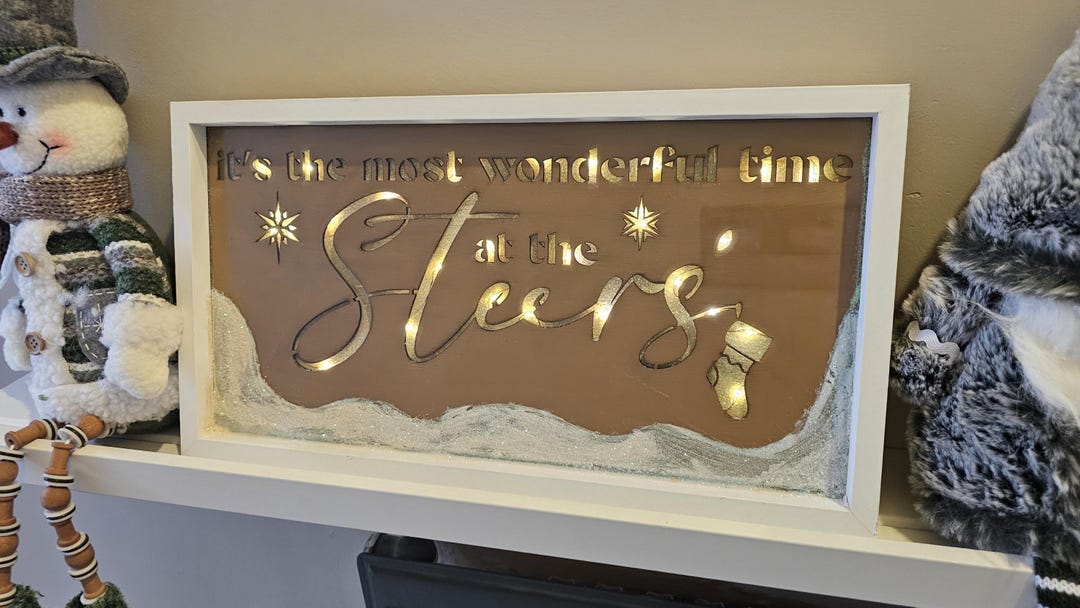 Light Up, Personalised Christmas Sign Family Christmas Frame Fully ...