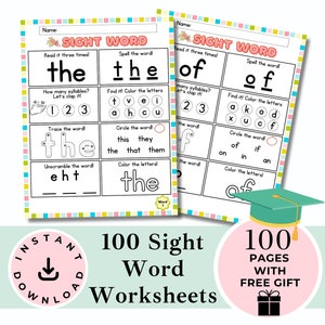 Sight Word Practice Worksheet Kindergarten Sight Word Worksheets Learn ...