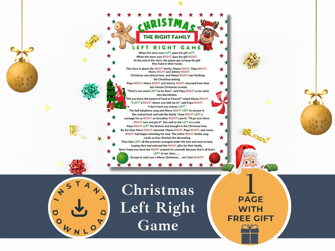 Pass the Present Group Game Christmas, Right Left Christmas Game Funny ...