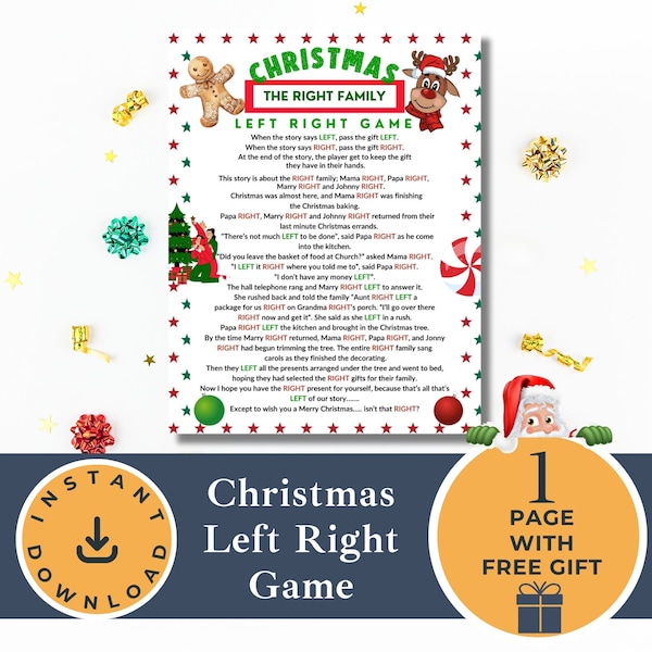 Funny Right Left Christmas Story - Etsy