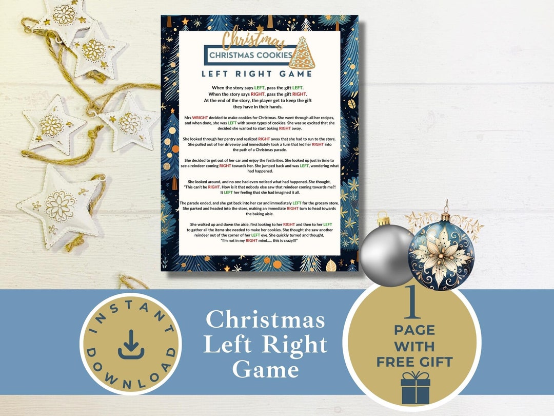 Pass the Present Group Game Christmas, Right Left Christmas Game Funny ...