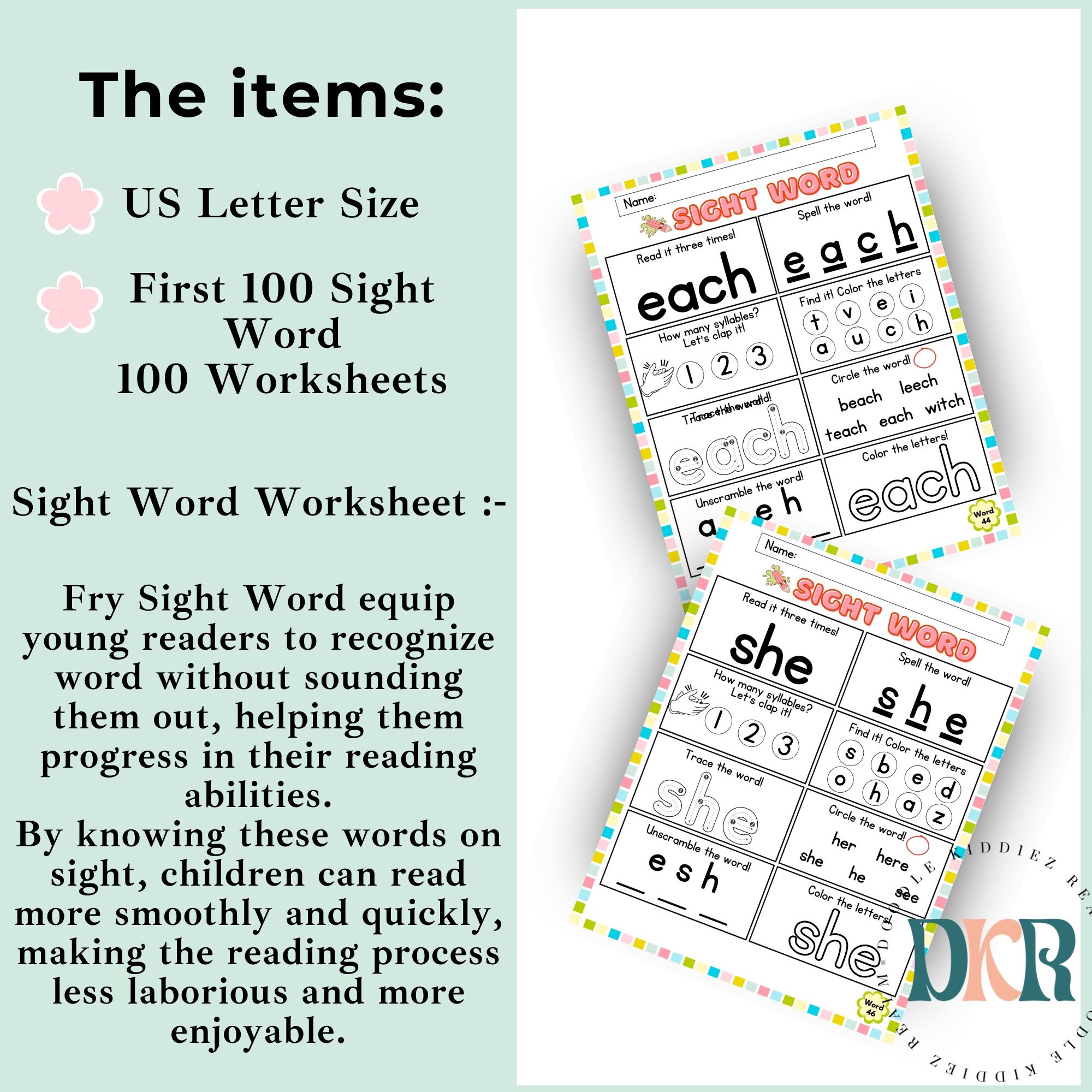 Sight Word Practice Worksheet | Kindergarten Sight Word Worksheets ...