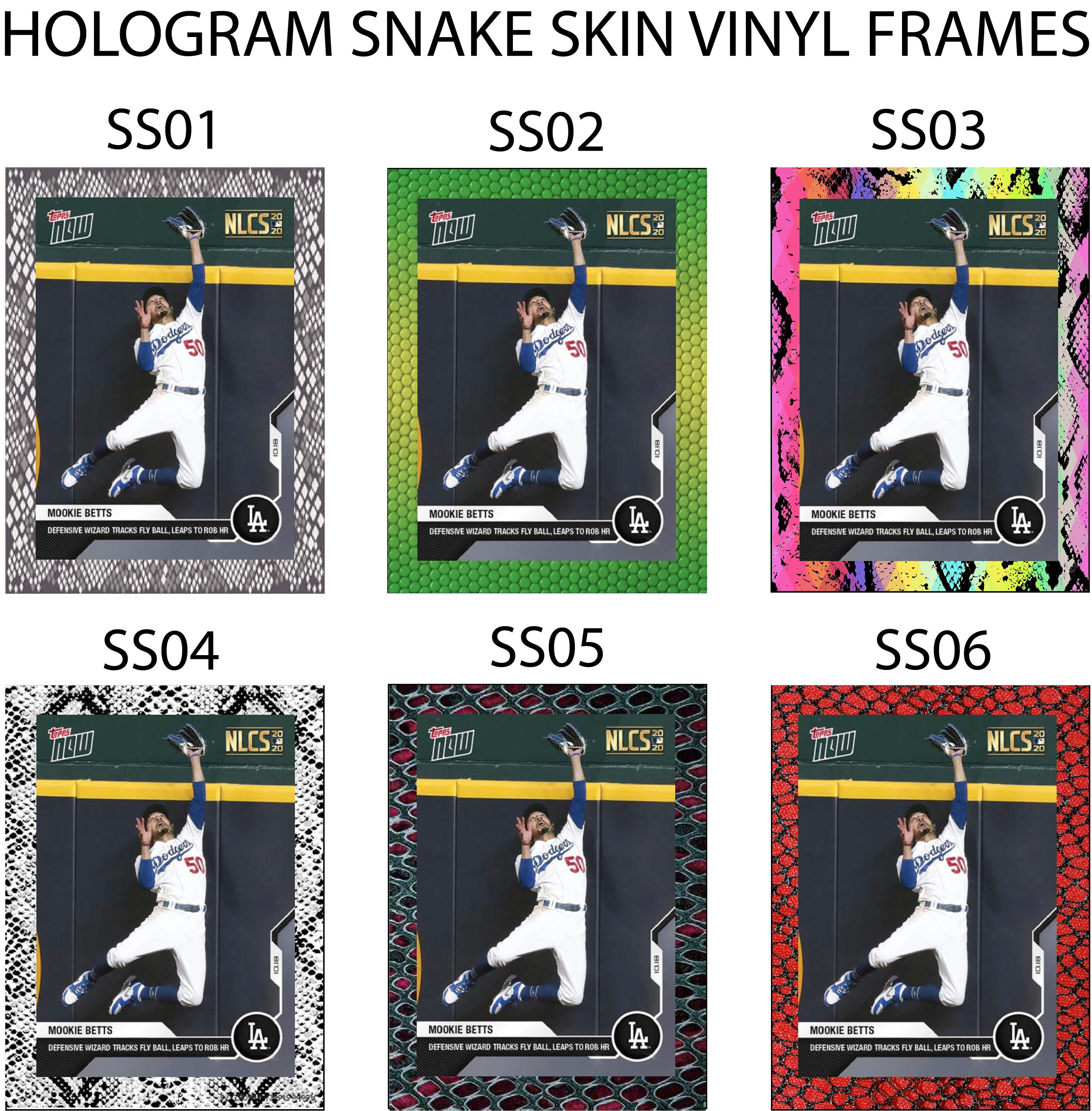 Top Loaders Hologram Vinyl Frames Snake Skin Panini TOPPS Donruss Ultra ...