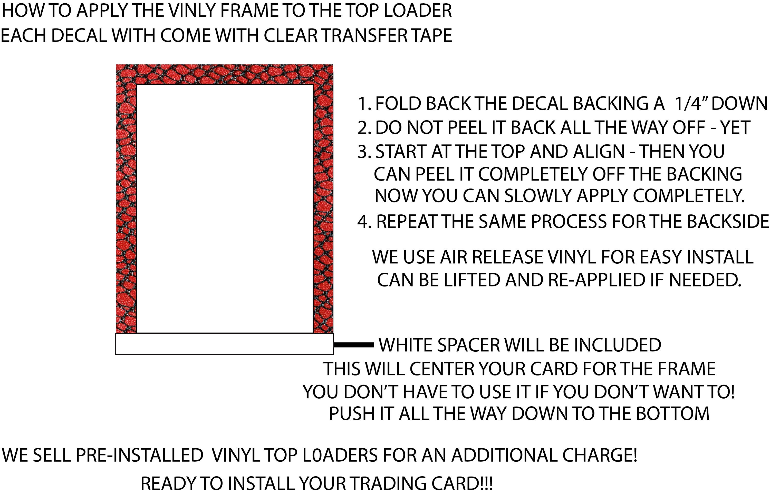 Top Loaders Hologram Vinyl Frames Snake Skin Panini TOPPS Donruss Ultra ...