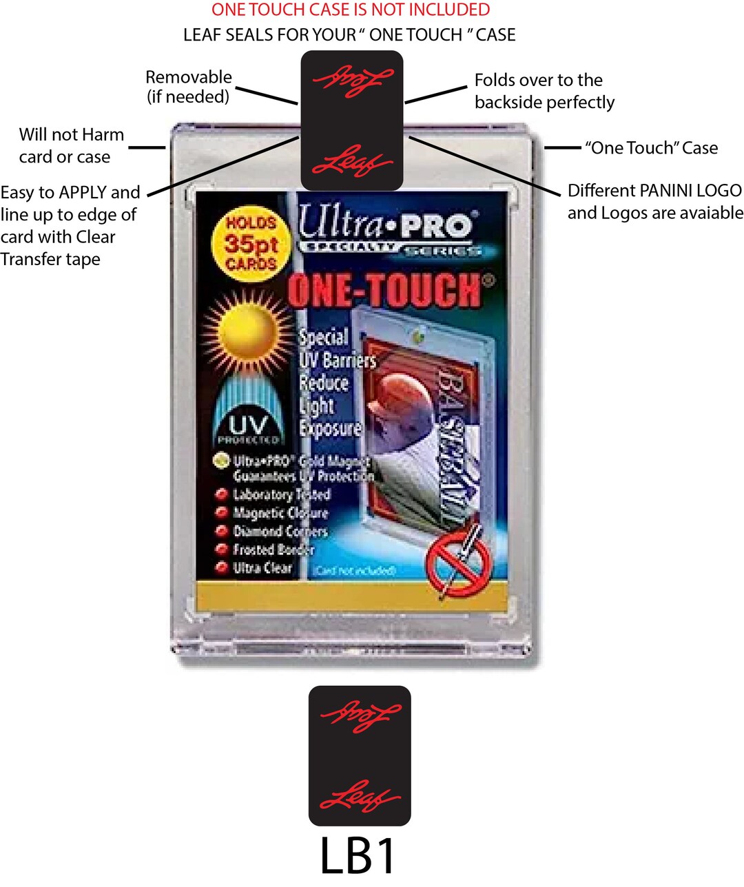 One Touch Case Label Security Seal LEAF Trading Cards Sports Card Case ...