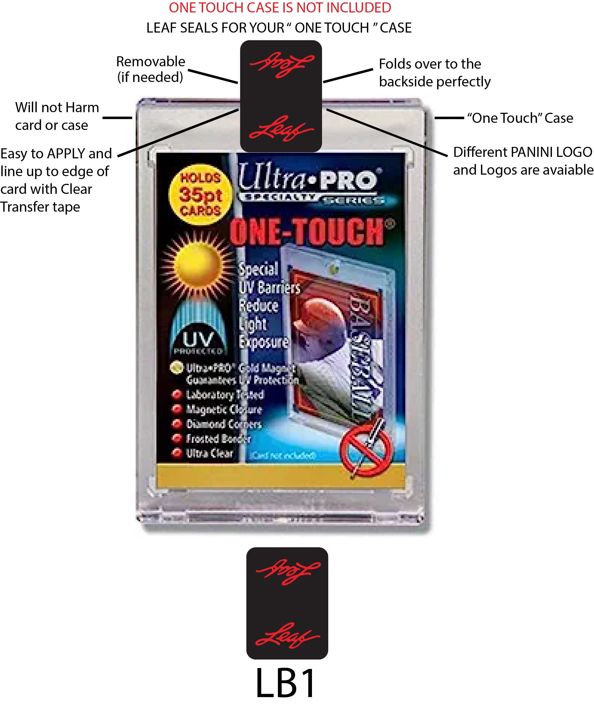 One Touch Case Label Security Seal LEAF Trading Cards Sports Card Case ...