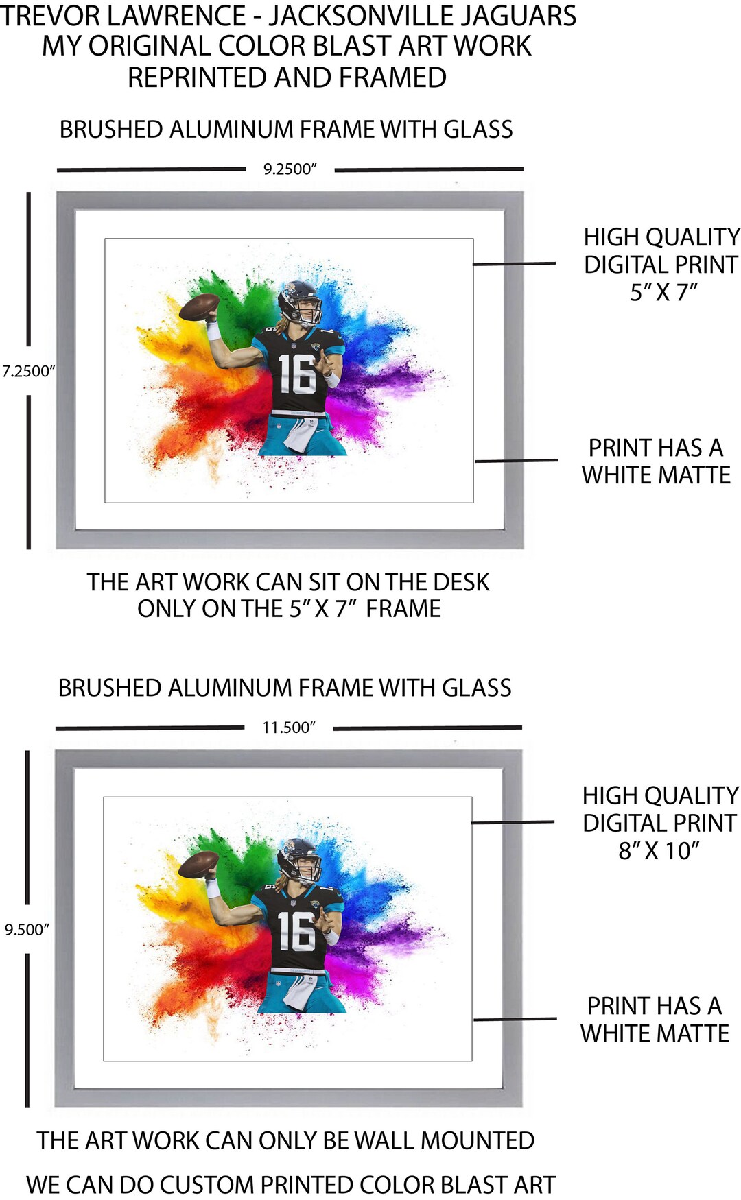Trevor Lawrence Color Blast Art - Original Art Reprints PANINI Cards ...