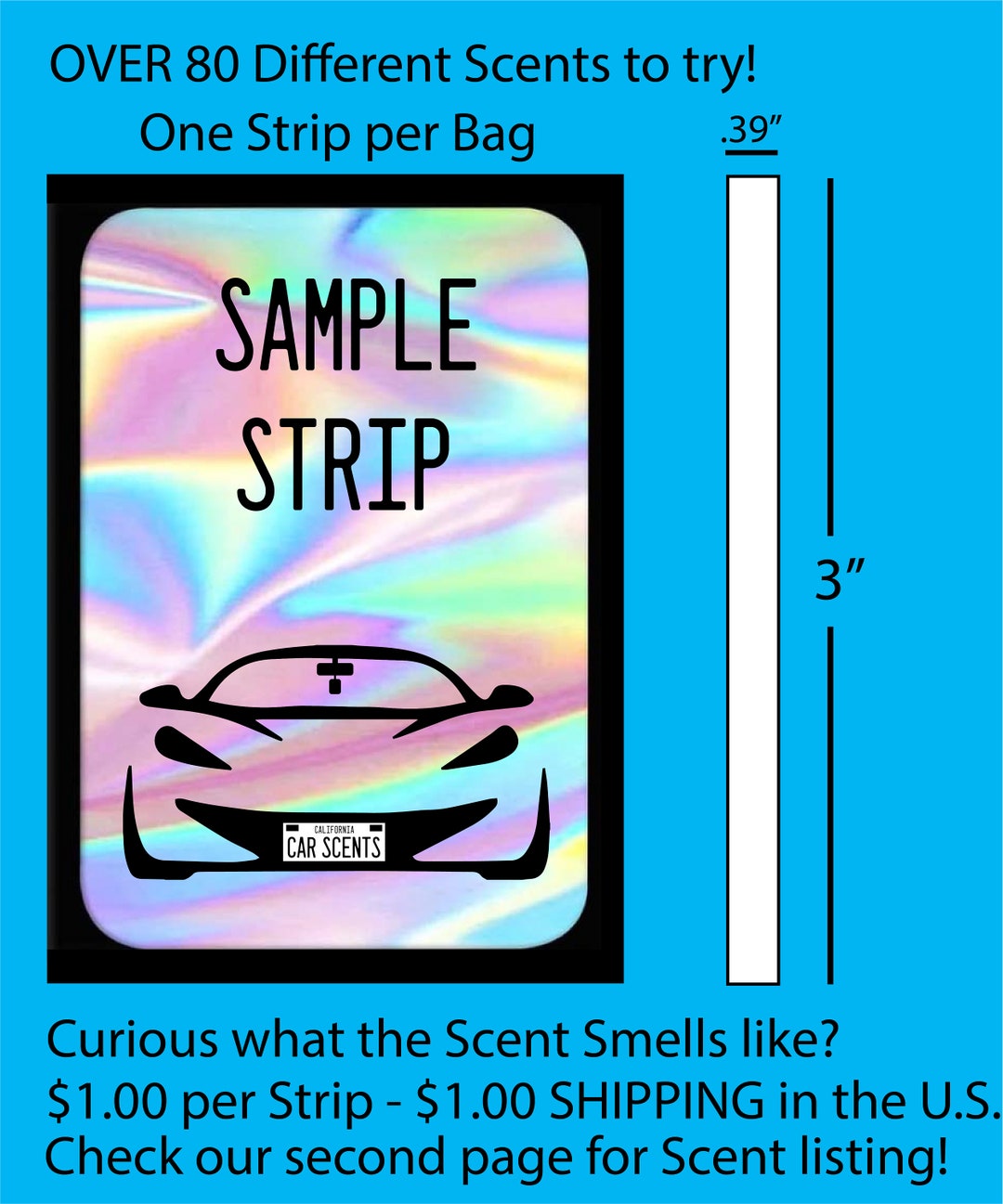 Scented Hanging Car Diffuser SAMPLES - Sample Strips 1.00 Each -try ...