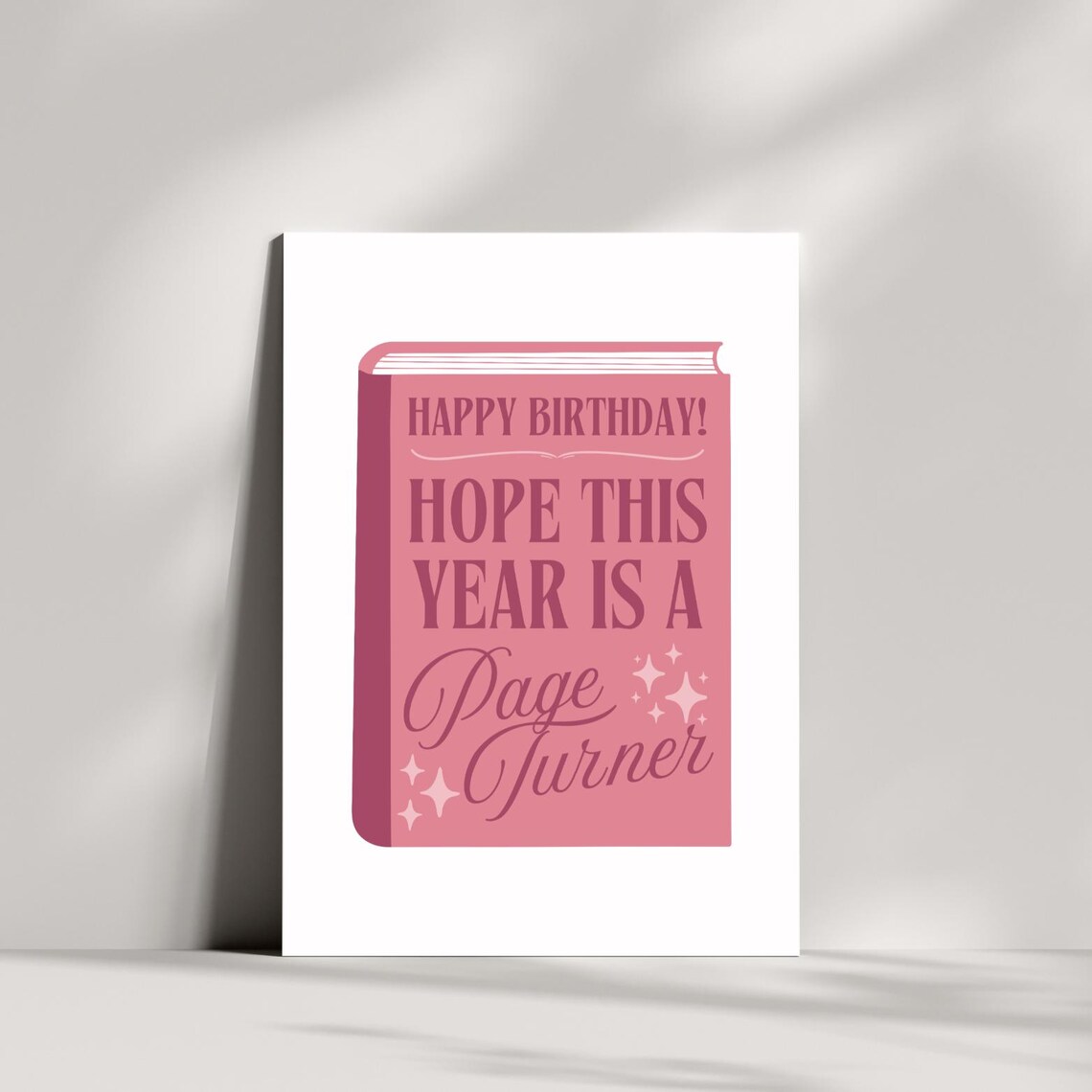 Bookish Birthday Card DIGITAL DOWNLOAD | Page Turner Birthday ...