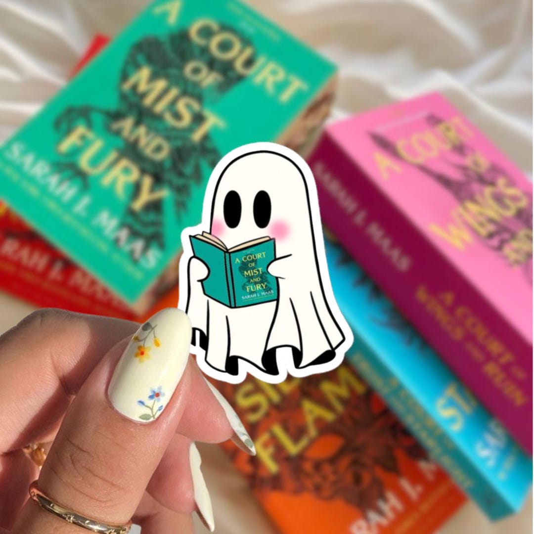 ACOMAF | ACOTAR Ghost Sticker Reading Book | A Court of Thorns and ...