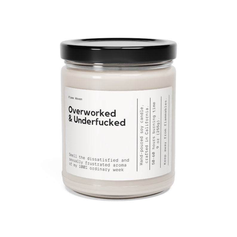 Overworked & Underfucked Candle, Funny Boss Gift, Mom Gift, Farwell ...