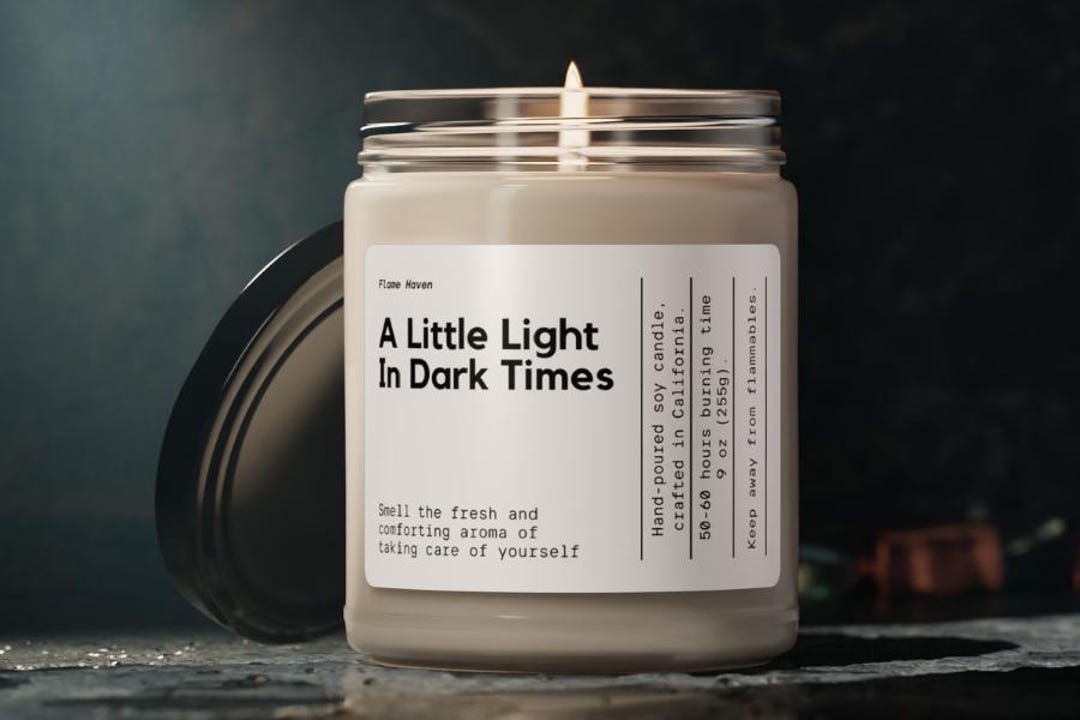 A Little Light in Dark Times Candle, Sympathy Grieving Candle, Missing ...