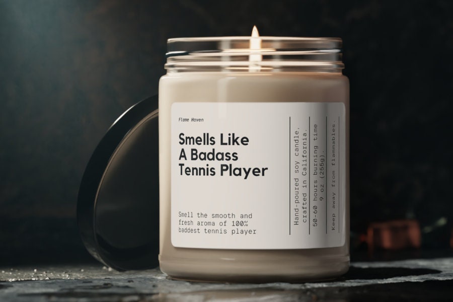 Smells Like A Badass Tennis Player Candle, Tennis Player Gift, Tennis ...
